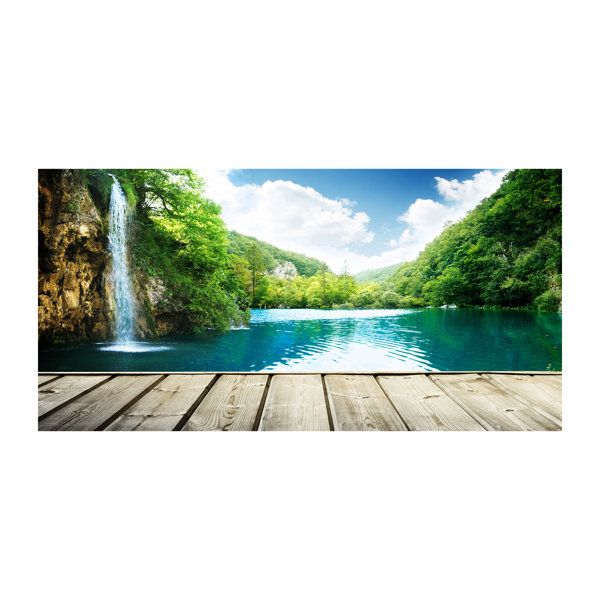 Union Rustic Wasserfall im Wald - Kunstdrucke auf Leinwand | Wayfair.de